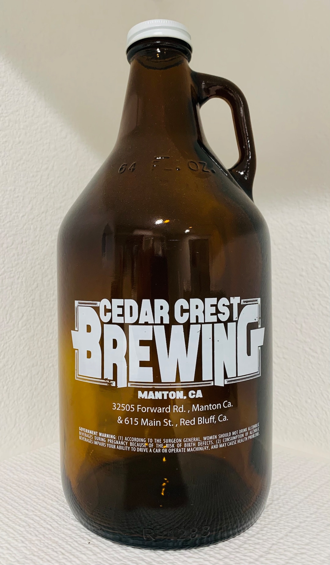 64oz Brown Glass Cedar Crest Brewery Growler Empty - Etsy
