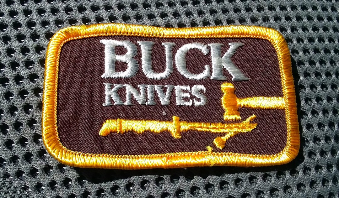 Buck Knives Embroidered Patches Rectangle Iron-on Style Black Brown ...
