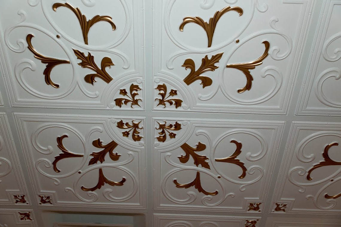 Faux Tin PVC Decorative Ceiling Tile /wall Art/backdrop 2'x2' (25 Tiles ...