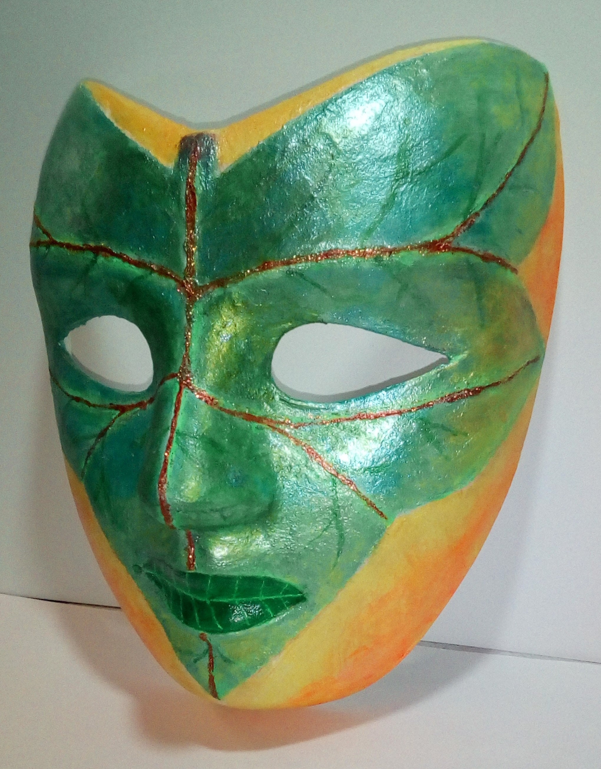 Papier-mâché Mask La Foglia Papermache Mask the Leaf - Etsy UK
