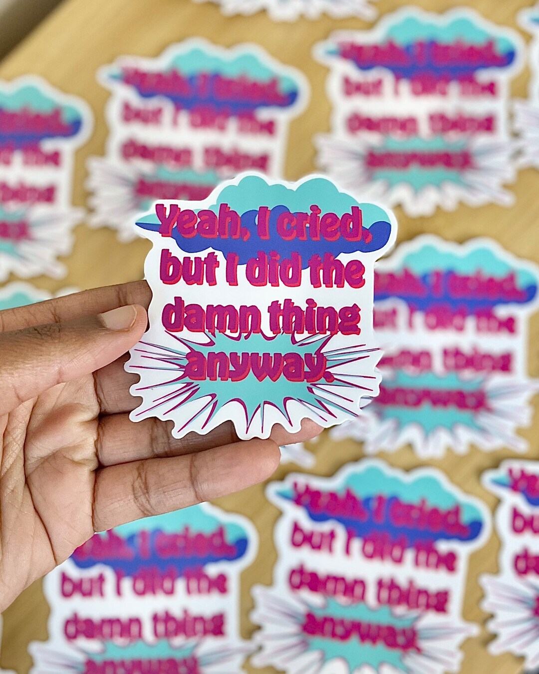 Cried but Did the Thing Anyway Sticker | Self Love - Etsy
