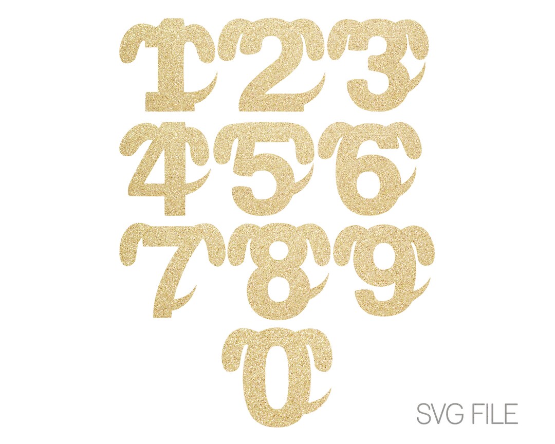 Dog Birthday Numbers Birthday SVG Ages Puppy Cut Files Party | Digital ...