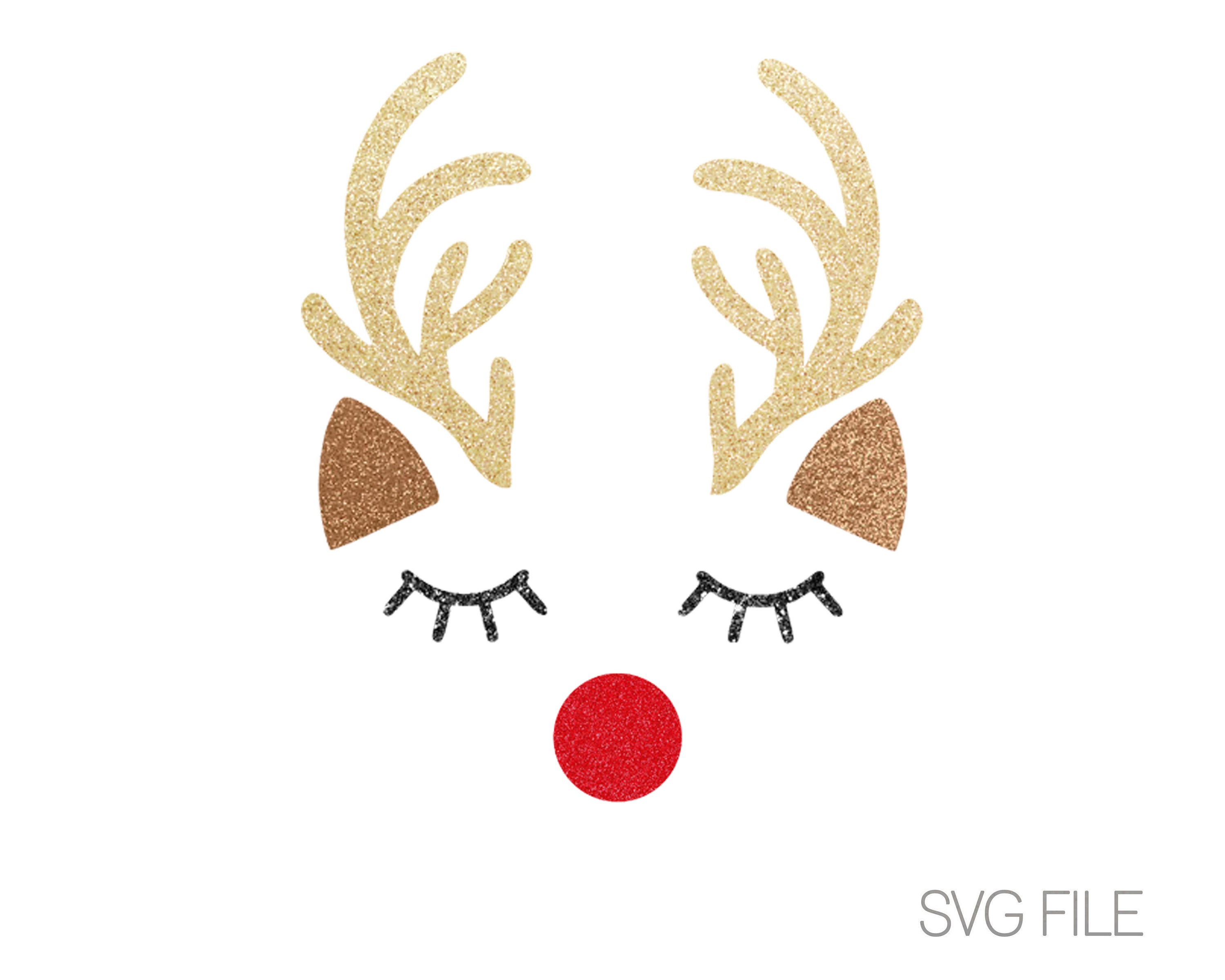 Rudolph SVG Rudolph Face SVG Reindeer Face SVG Deer Svg | Etsy UK
