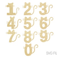 5 Cat Birthday Number, PNG and SVG File, Digital Download, Transparent ...