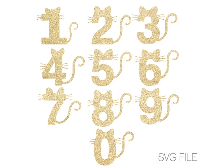 5 Cat Birthday Number, PNG and SVG File, Digital Download, Transparent ...