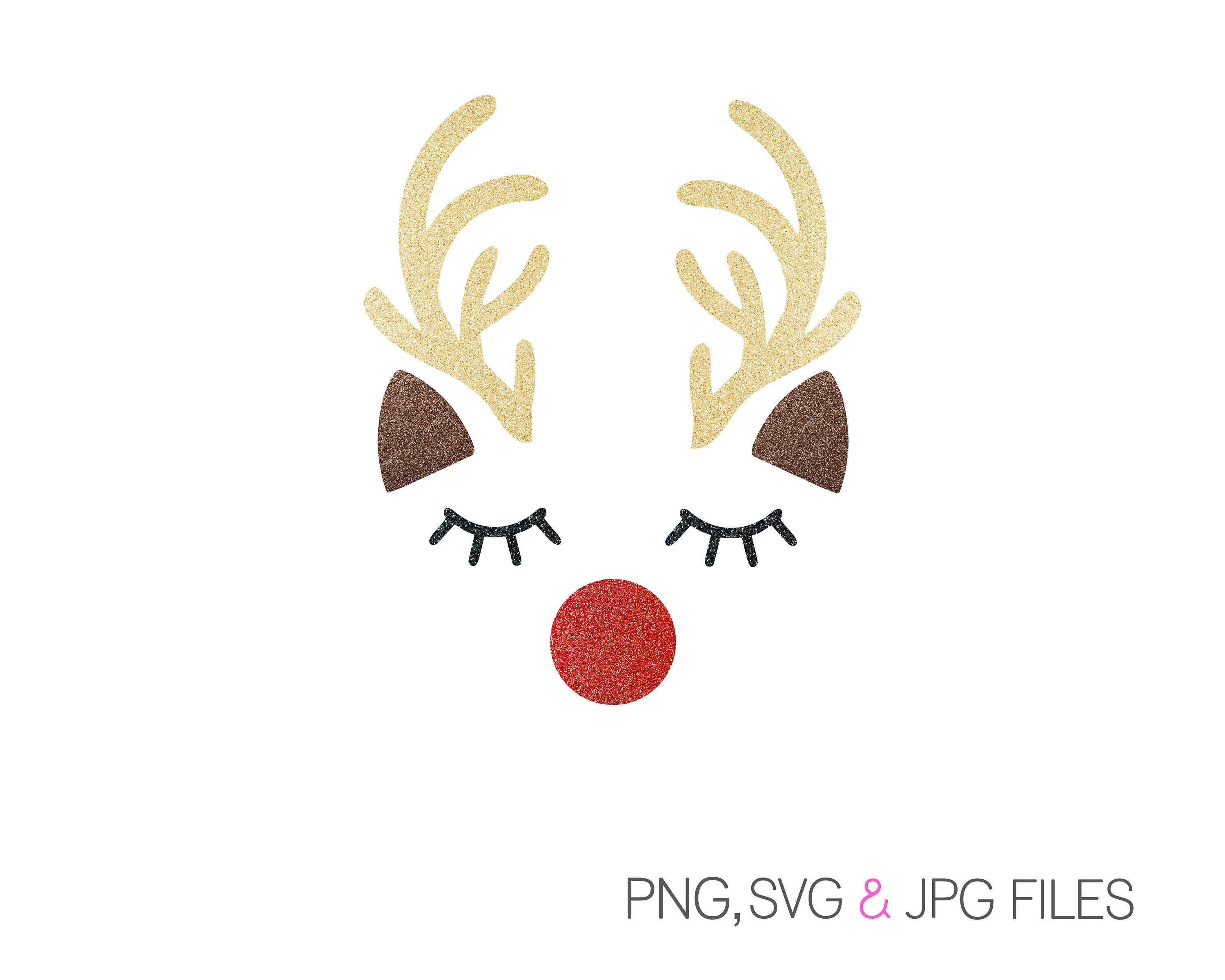 Rudolph SVG | Rudolph Face SVG | Reindeer Face SVG | Deer Svg | Antlers ...