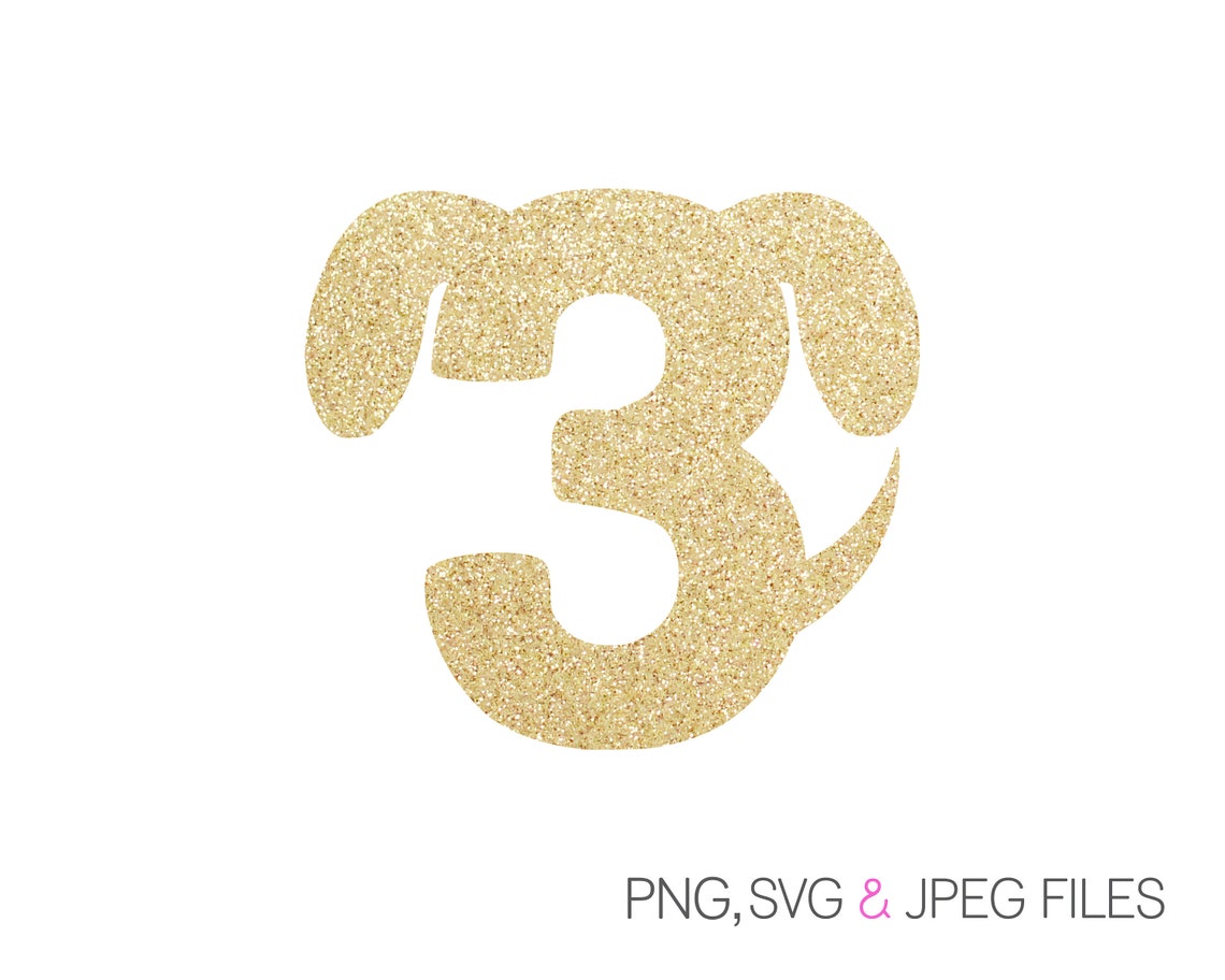 3 Dog SVG File Third Birthday SVG Dog SVG 3rd Birthday - Etsy