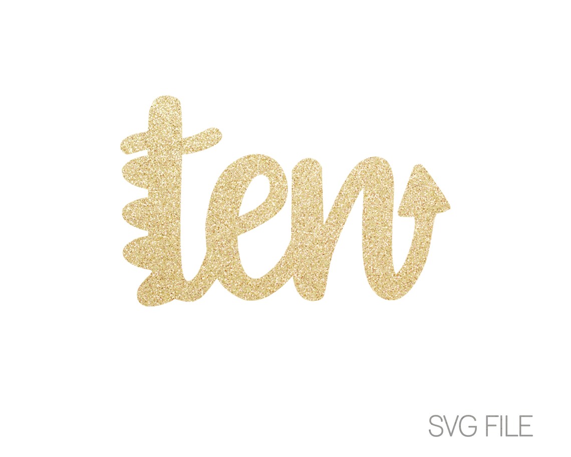 Dinosaur Ten SVG File Tenth Birthday SVG 10 Dino SVG - Etsy