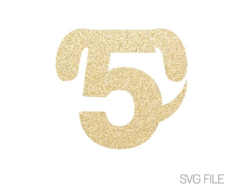 5 Dog SVG File 5th Birthday SVG Dog SVG Fifth Birthday - Etsy