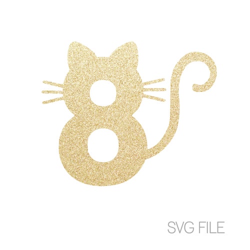 8 Cat SVG File 8th Birthday SVG Cat SVG Digital Download - Etsy