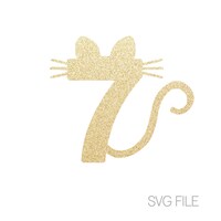 5 Cat Birthday Number, PNG and SVG File, Digital Download, Transparent ...