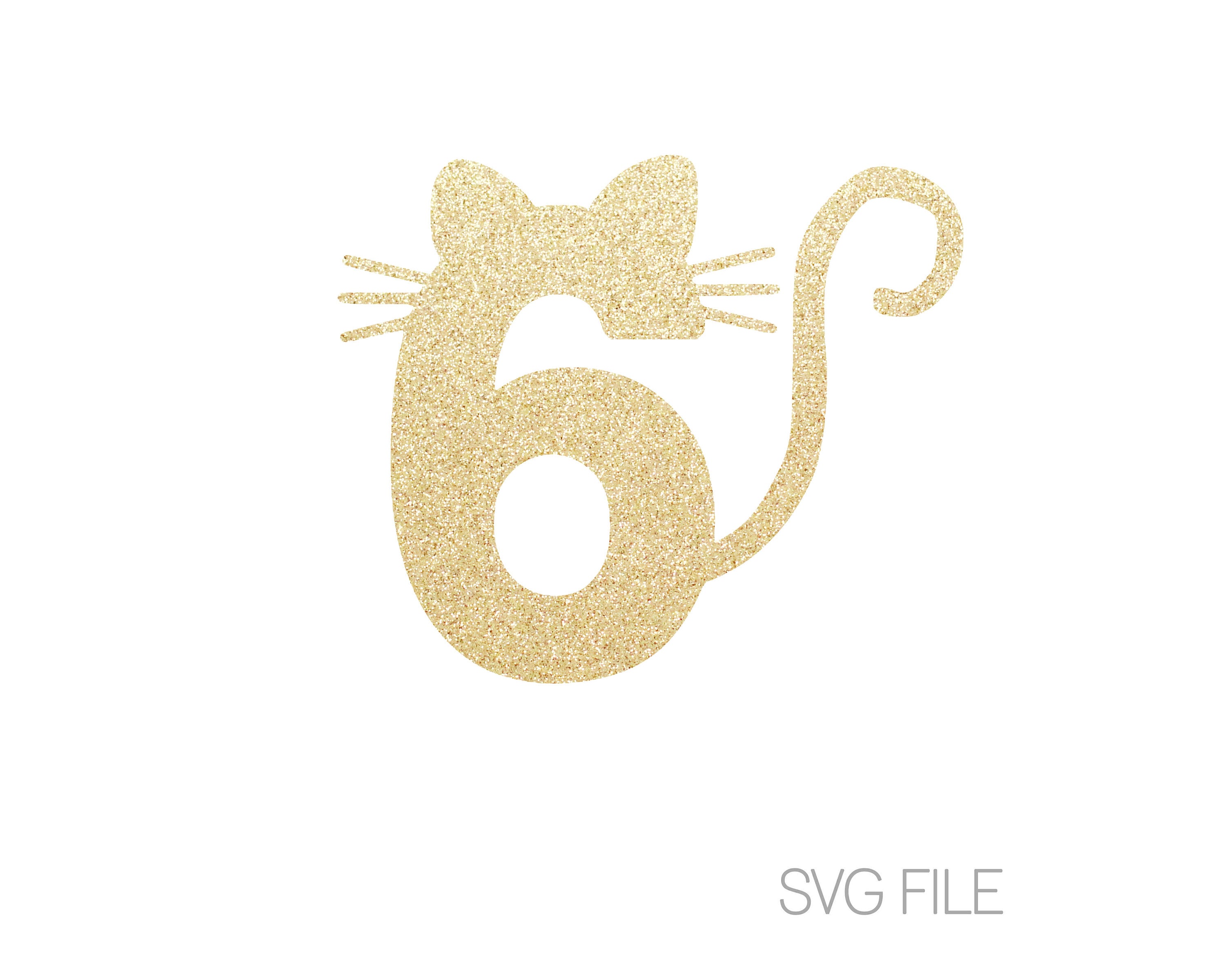 6 Cat SVG | 6th Birthday SVG | Cat SVG | Digital Download | Svg - Etsy ...