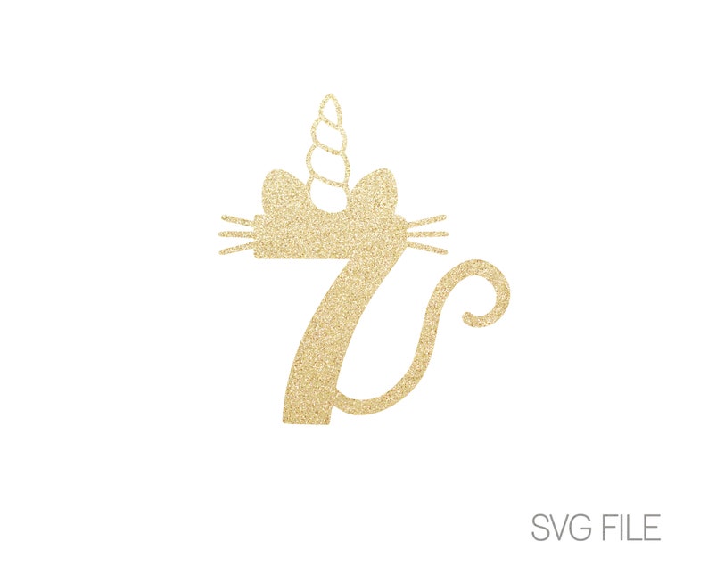 7 Caticorn SVG 7th Birthday SVG Cat Unicorn SVG Digital - Etsy