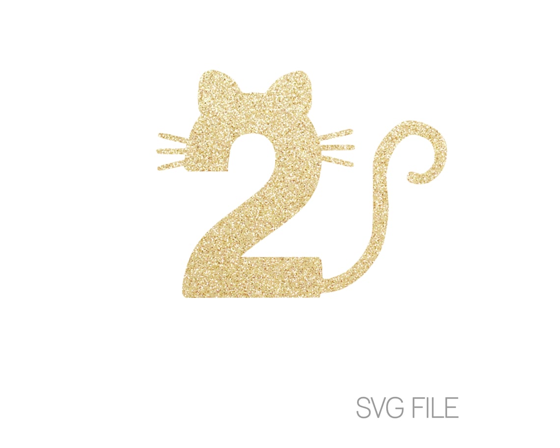 2 Cat SVG File 2nd Birthday SVG Cat SVG Second Birthday | Etsy