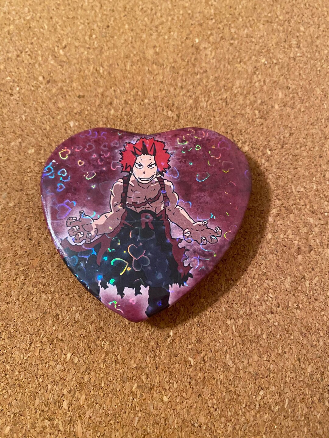 Red Riot Heart Button - MHA - Etsy