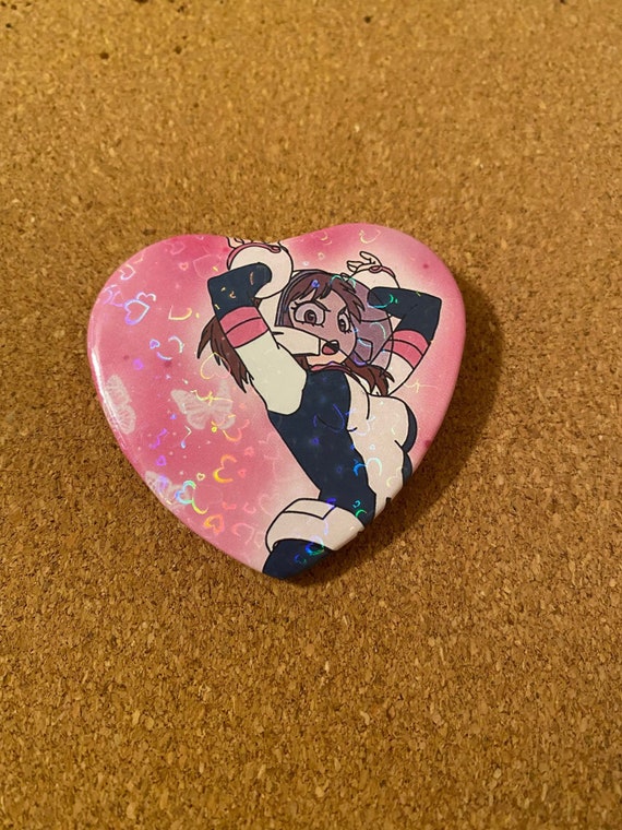 Uravity Holographic Heart Button MHA - Etsy