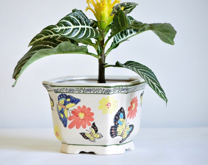 Butterfly Flower Pot Butterfly Plant Pot Hand Painted Terracotta Pot ...