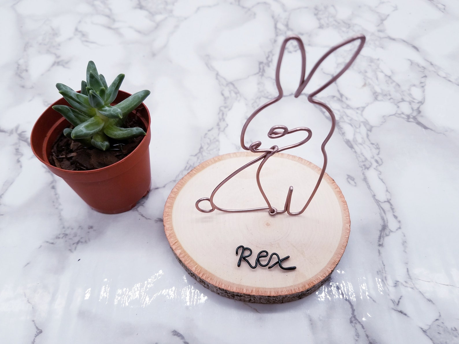 Wire Bunny Sculpture, Personalized Pet Memorial Art, Office Decor - Etsy