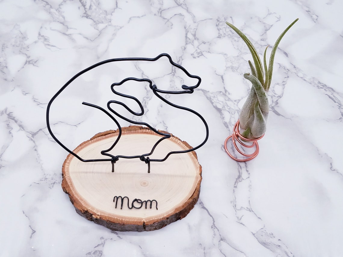 Wire Sculpture Bears Embracing Personalize Wire Art Bears | Etsy