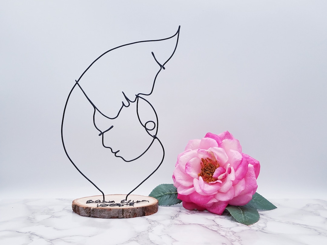 Wire Sculpture of Mother and Baby, Personalize, Custom, Wire Art, Baby ...