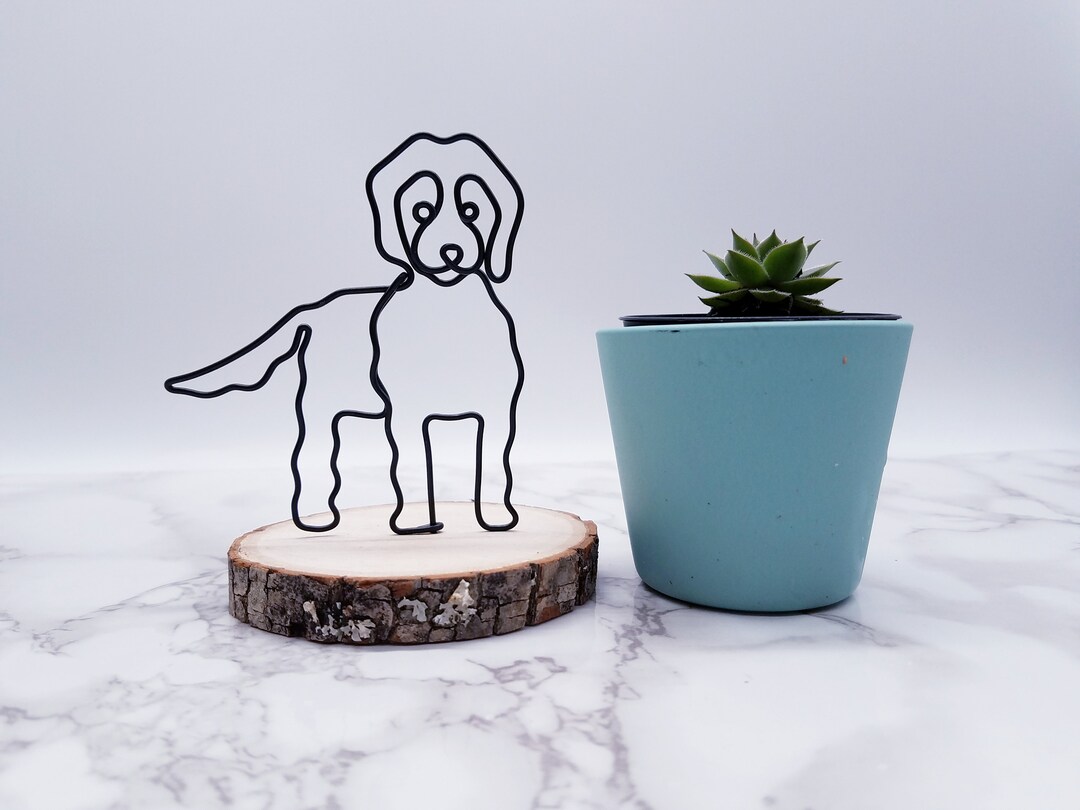 Wire Sculpture of Goldendoodle Labradoodle Pet Memorial Dog Portrait ...