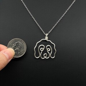 Labradoodle, Goldendoodle Necklace, Silver, Wire, Dog, Dog Face Pendant ...