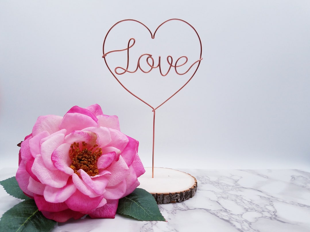 Love Wire Wedding Cake Topper, Engagement Cake Topper, Anniversary Cake ...