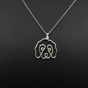 Labradoodle, Goldendoodle Necklace, Silver, Wire, Dog, Dog Face Pendant ...