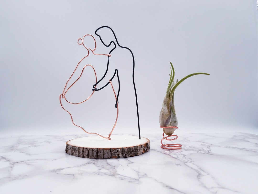 Personalized Wire Sculpture, Dancing Couple, Ballroom Art on Wood ...