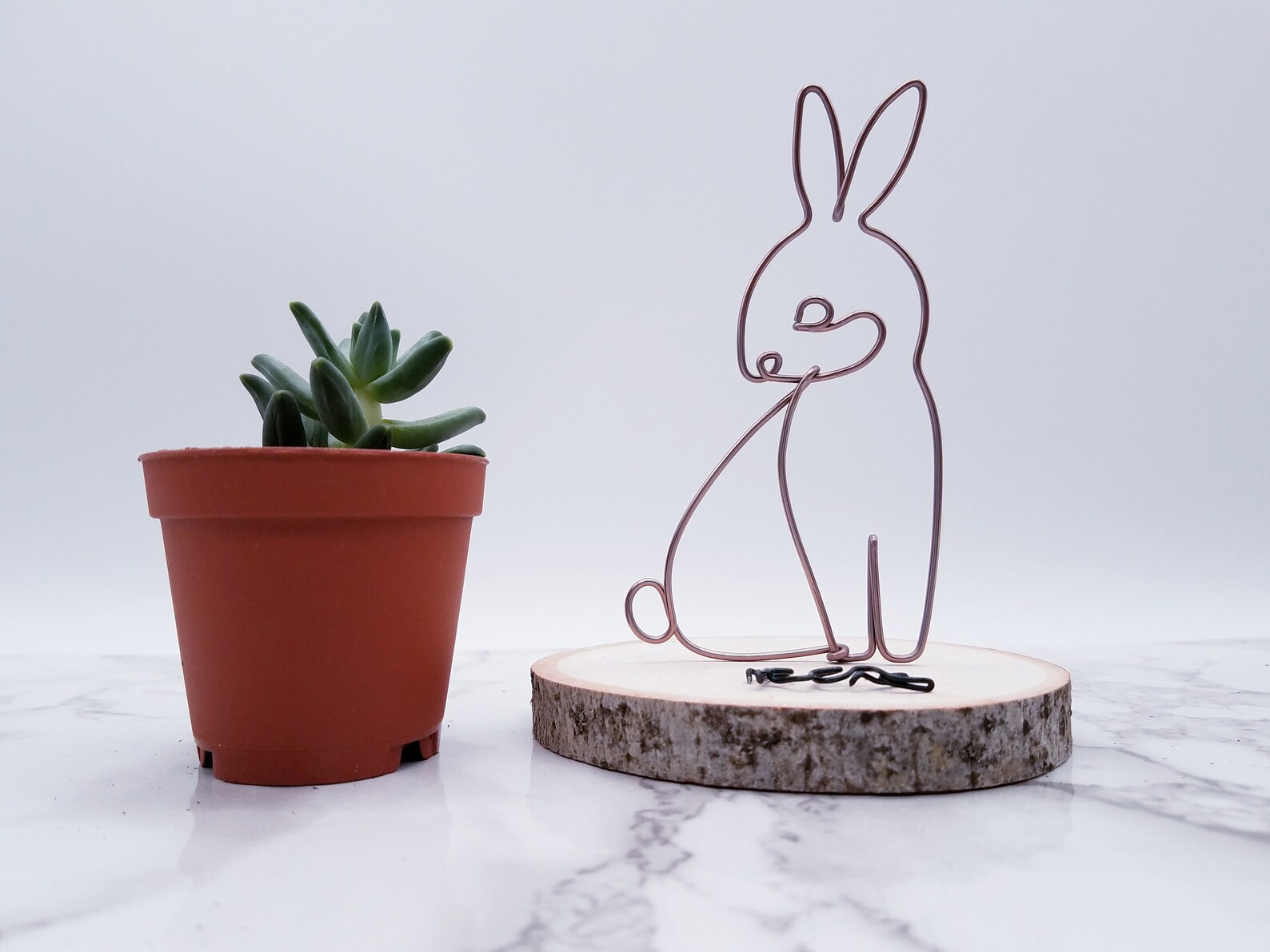 Wire Bunny Sculpture, Personalized Pet Memorial Art, Office Decor - Etsy