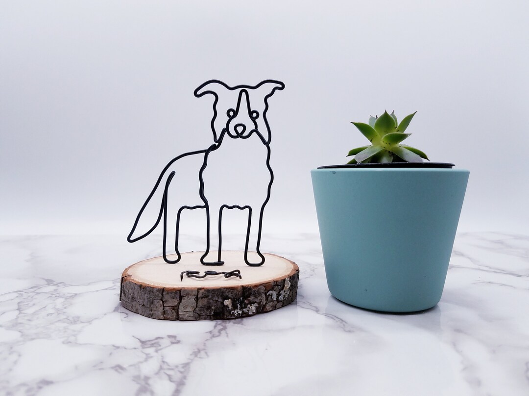 Wire Sculpture of Border Collie, Pet Memorial, Pet Portrait, Wire Art ...