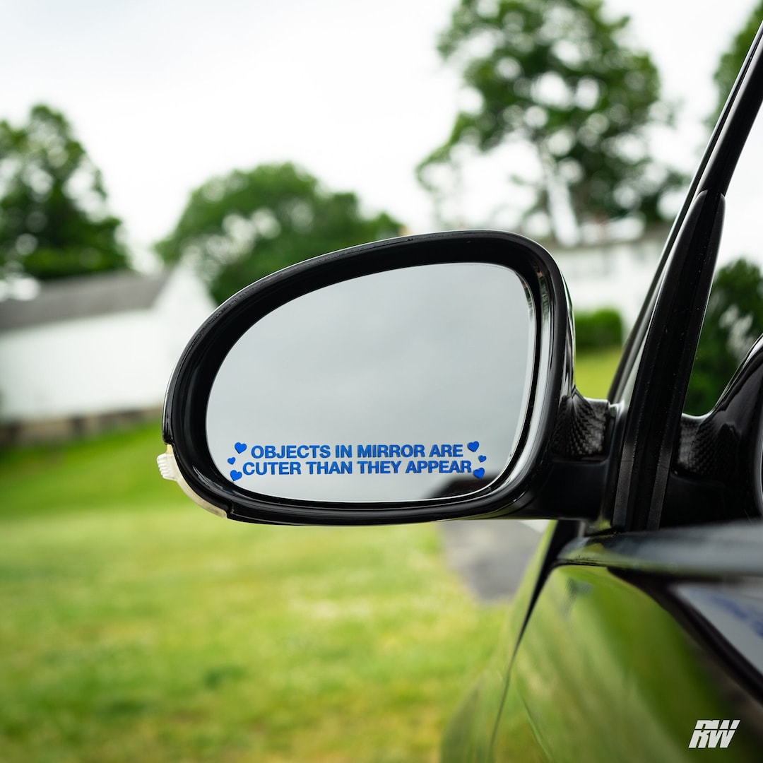 Objects in Mirror Are Cuter Than They Appear Hearts Vinyl Decal Car ...