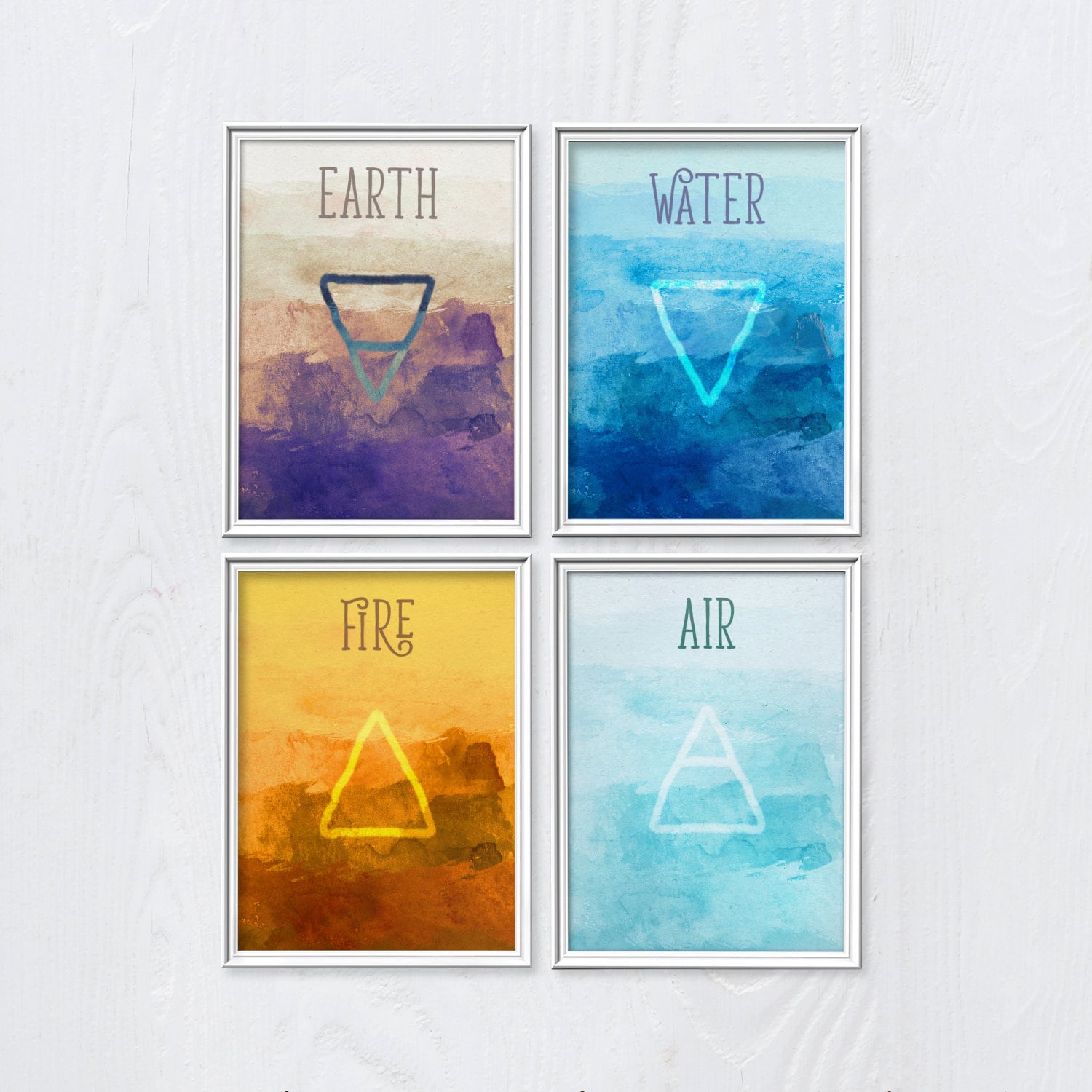 Art & Collectibles Digital Prints Earth water fire wind elements poster ...
