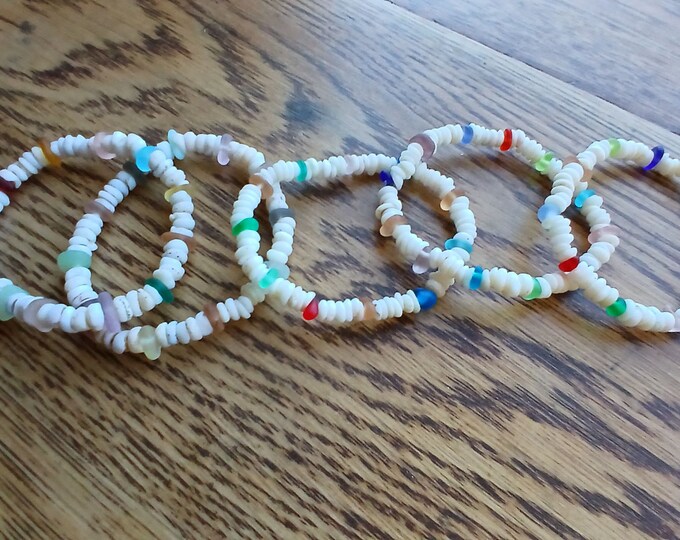 Hawaii Puka Shell N Seaglass, Puka Shell Bracelet, Hawaiian Shell ...