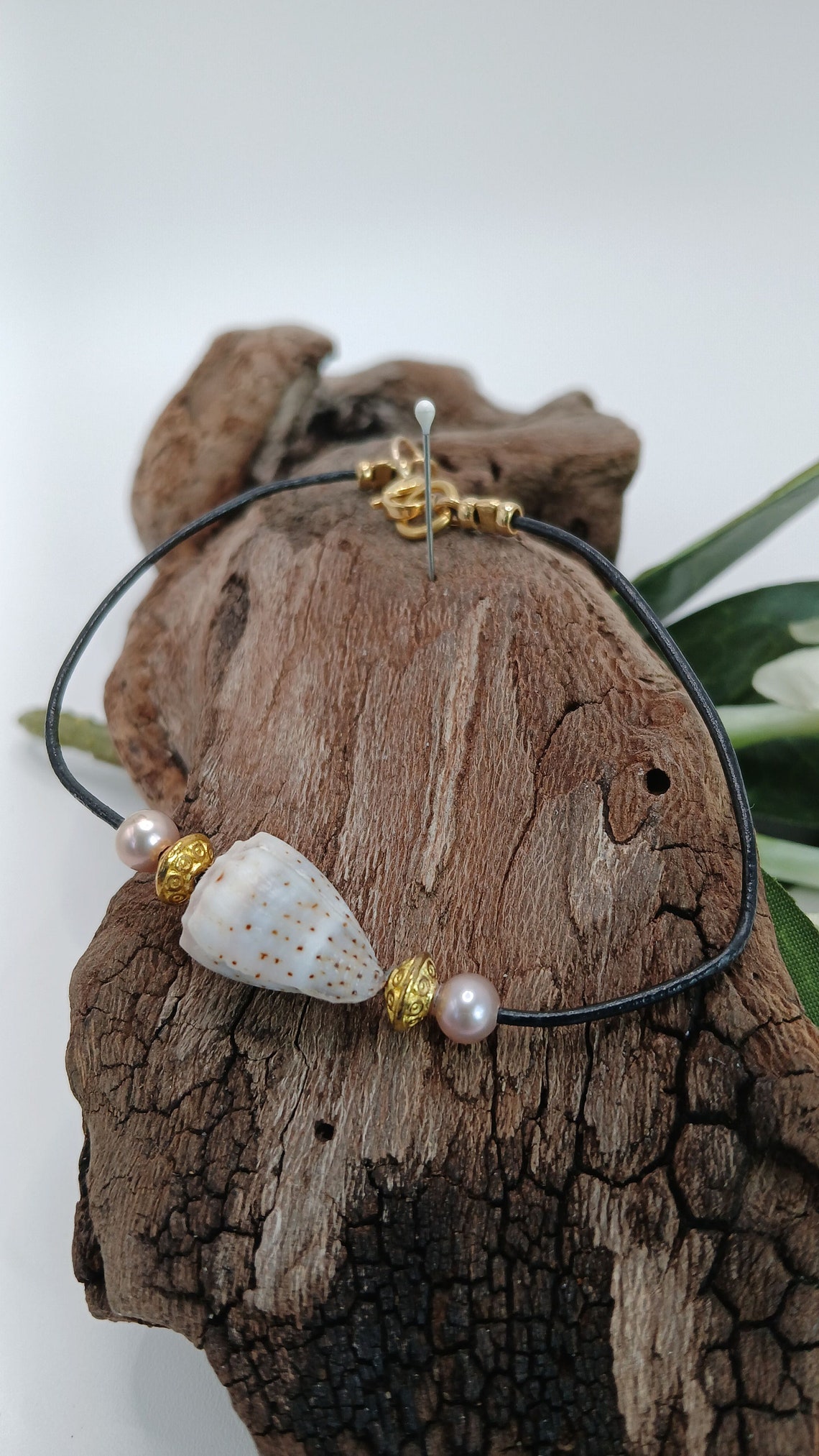 Hawaiian Cone Shell Bracelet: Sterling Silver, Freshwater Pearl, Moose ...