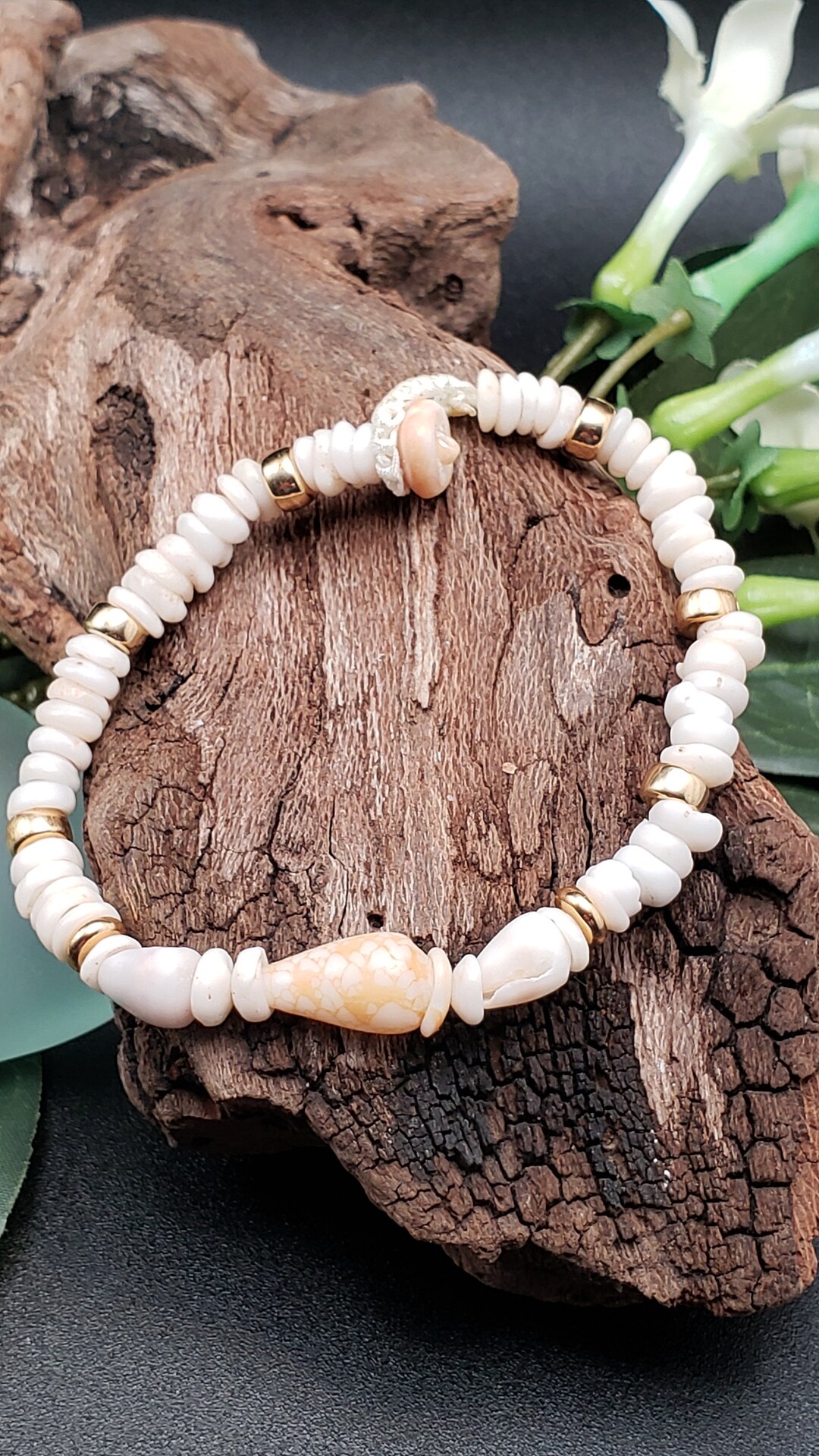 Hawaii Puka Shell Bracelet, Perfect Specter Cone Shell, Dwarf Cone ...