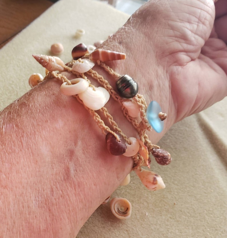 Surfer Shell Wrap Bracelet Hawaii Shell Bracelet Delicate - Etsy
