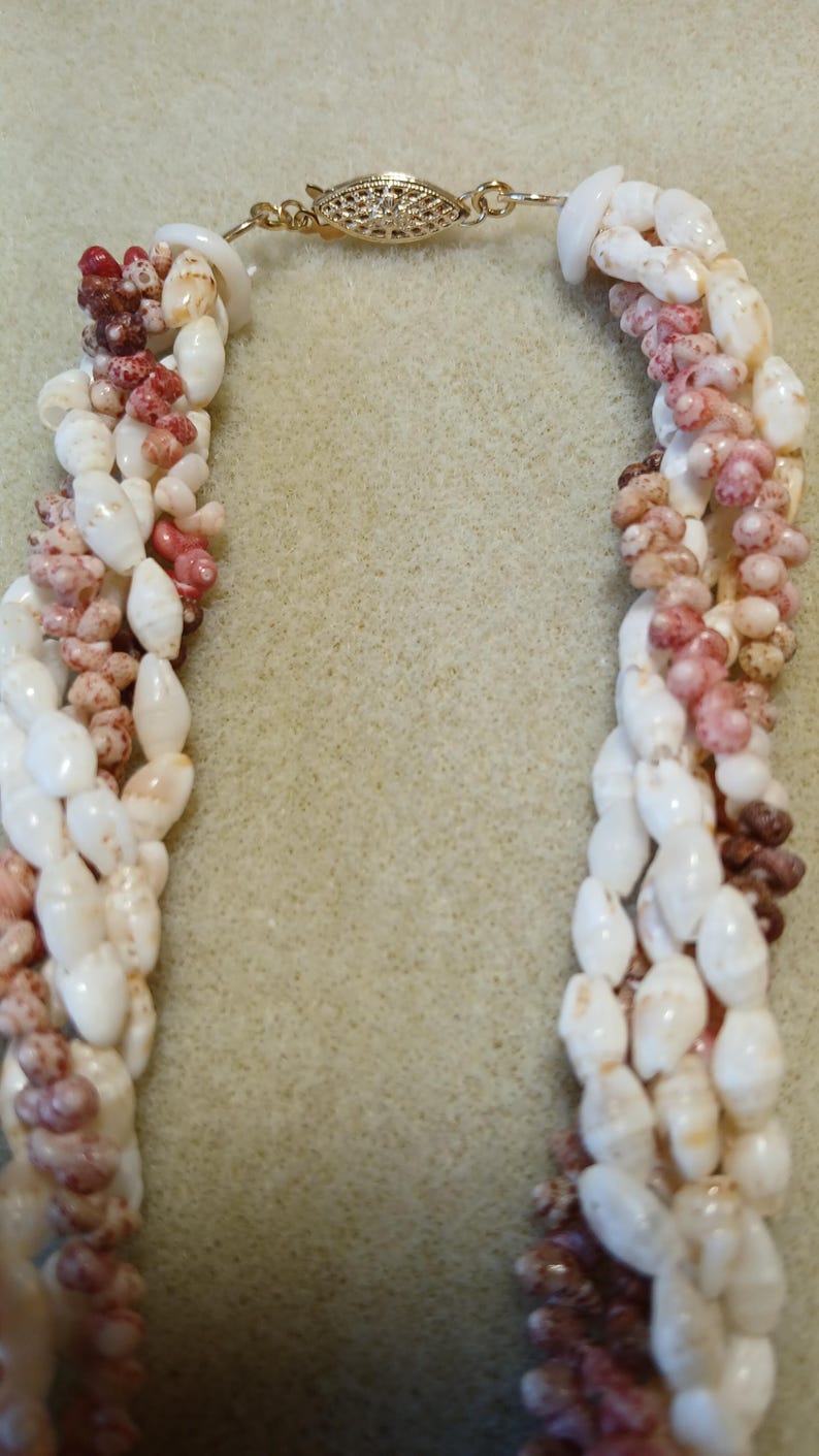 5 Strand Niihau Shell Lei, Kahelelani Laiki Shell Necklace, Classic ...
