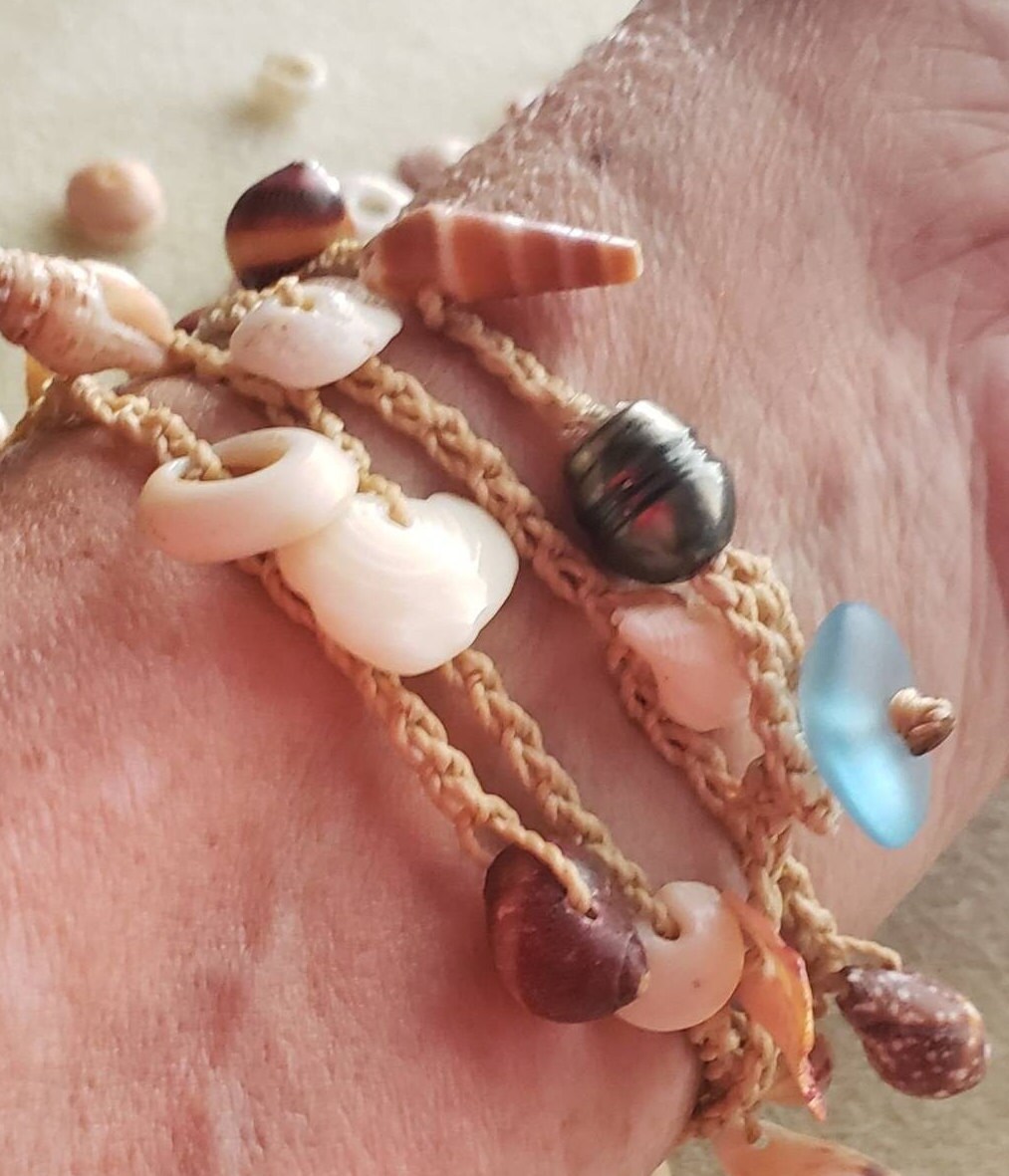 Surfer Shell Wrap Bracelet Hawaii Shell Bracelet Delicate - Etsy