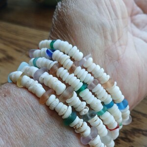 Hawaii Puka Shell N Seaglass, Puka Shell Bracelet, Hawaiian Shell ...