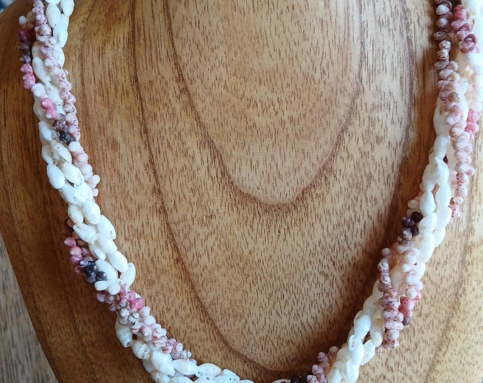 5 Strand Niihau Shell Lei, Kahelelani Laiki Shell Necklace, Classic ...