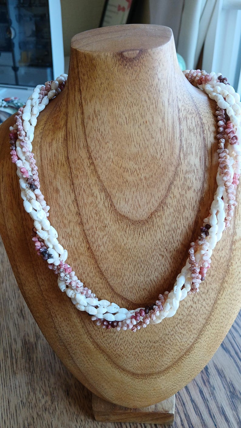 5 Strand Niihau Shell Lei, Kahelelani Laiki Shell Necklace, Classic ...