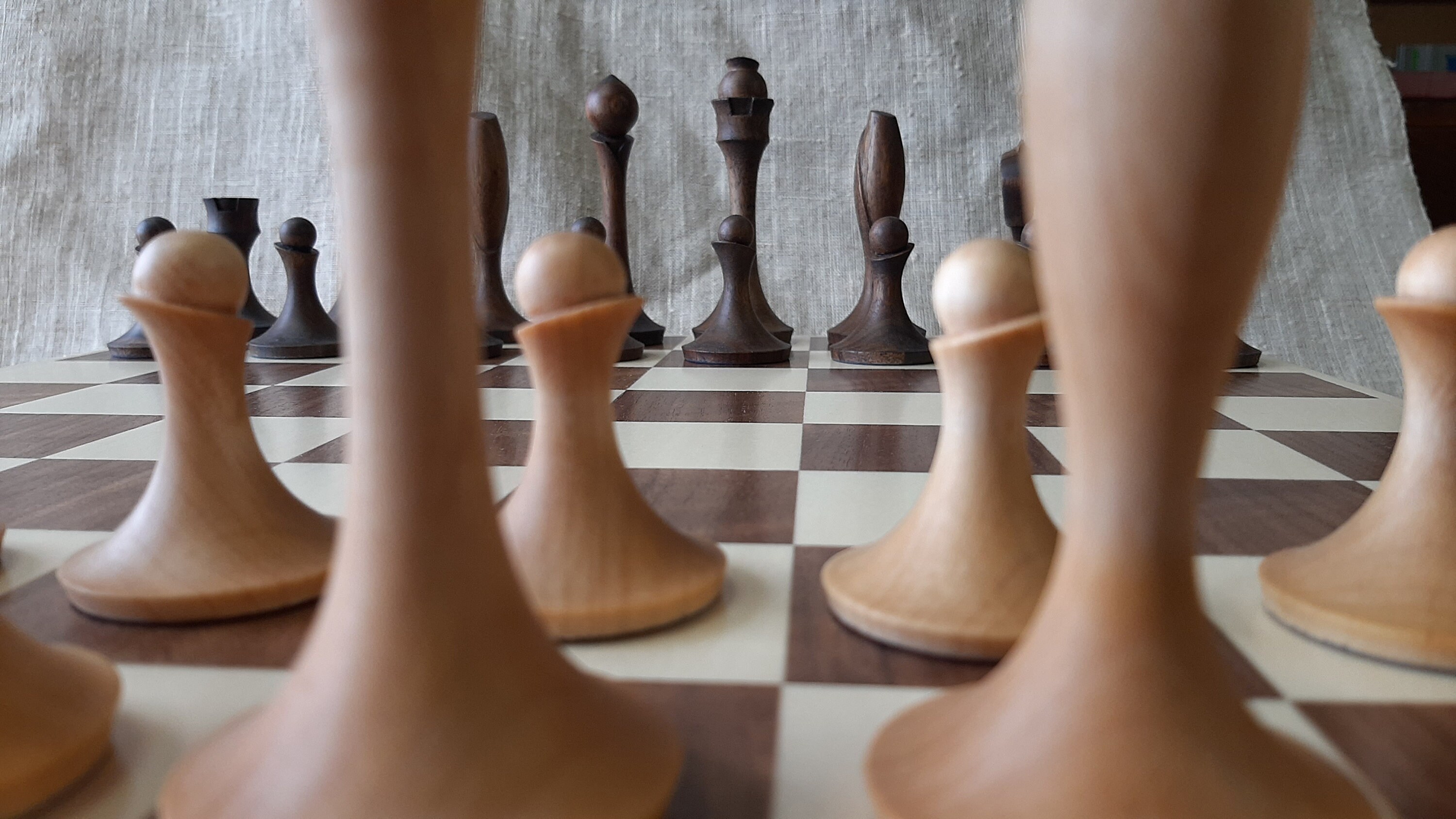 Handmade Walnut and Maple Wood Chess Set With Minimalist Design, Eco ...
