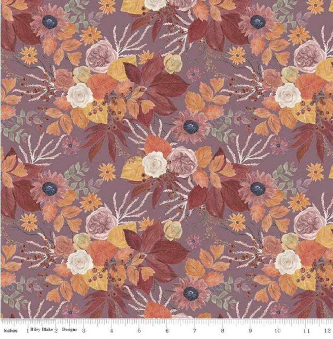 Evening on the Prairie Main Grape Fabric by Modern Prairie for Riley ...