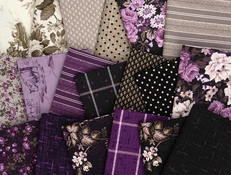10" Squares of Blackberry Bramble Fabric by Kaye England for Wilmington ...