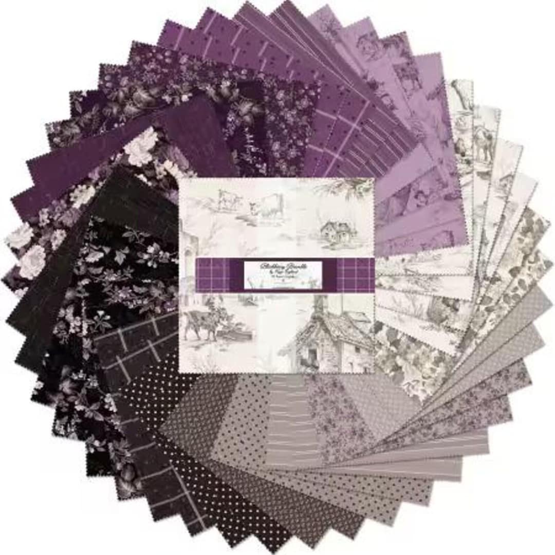 10" Squares of Blackberry Bramble Fabric by Kaye England for Wilmington ...