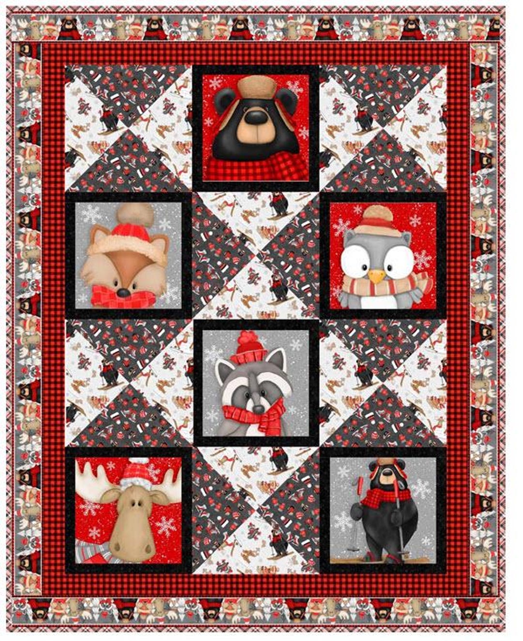 Snowy Friends Quilt - Pinecone Ridge Lodge Fabric - Shelly Comiskey for ...