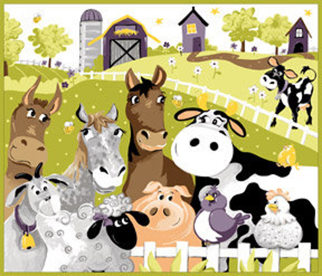 Suzybee Barnyard Buddies Fabric Playmat Panel - Etsy