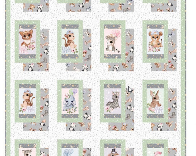 Shadow Play Quilt Kit - Animal Babies Fabric - Michael Miller - Etsy