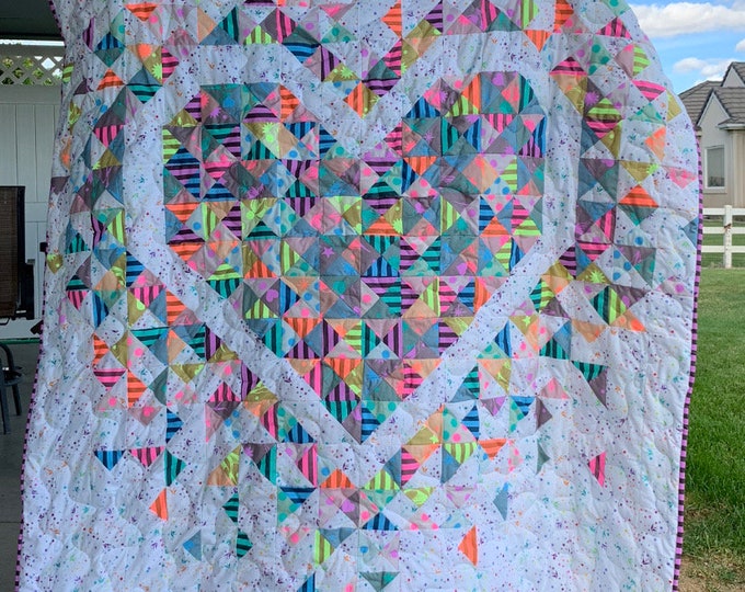 Neon Tula True Colors Exploding Heart Quilt Kit - Etsy